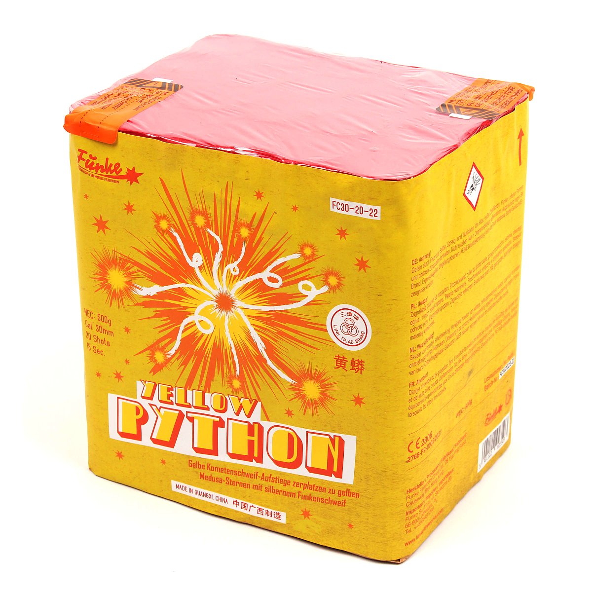 Funke Yellow Python XXL Medusa-Stern Effekt Batterie - Feuerwerksvitrine