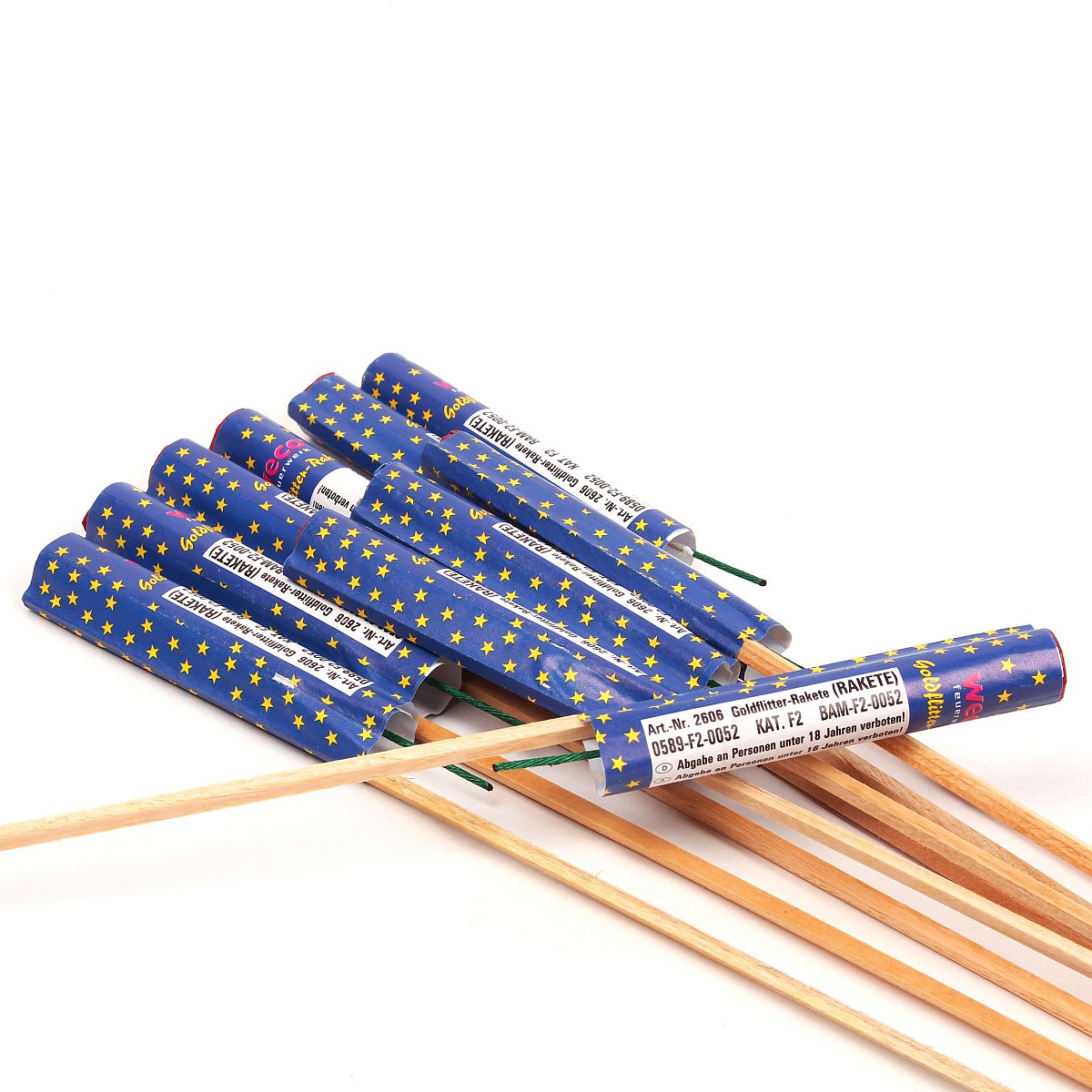 Weco Goldflitter Raketen Groß 10er Bündel - Feuerwerksvitrine