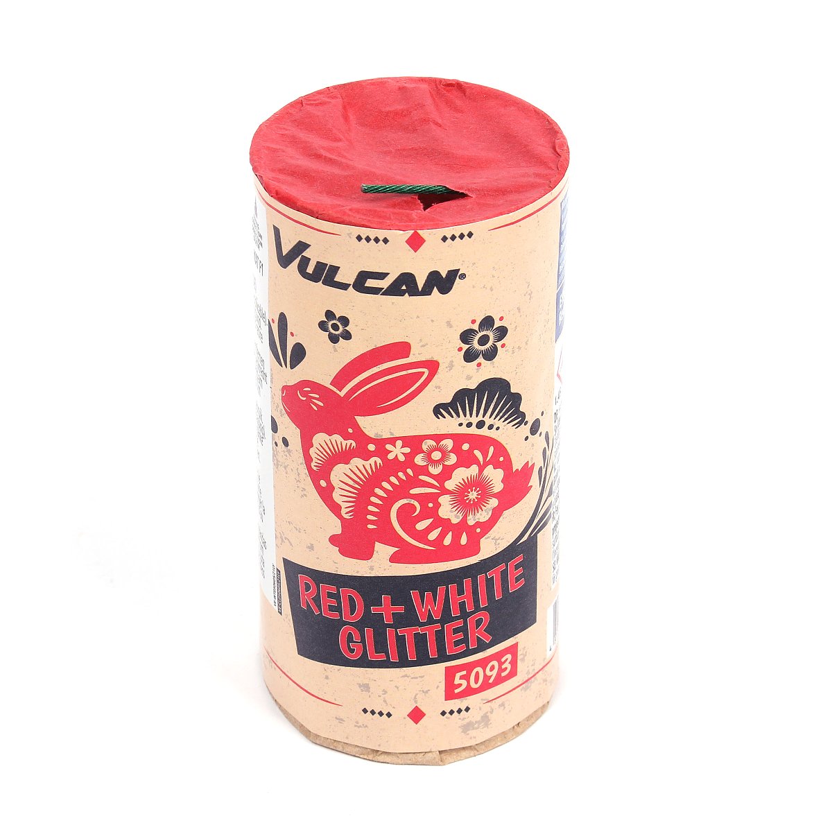 Vulcan Red White Glitter XL F1 Fontäne - Feuerwerksvitrine