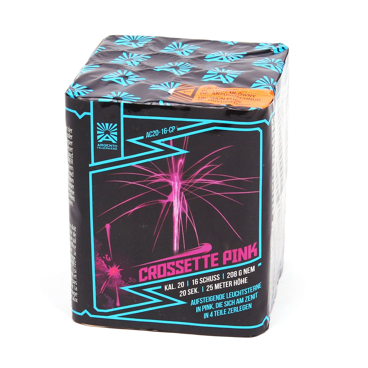 Funke Argento Crossette Batterie Pink - Feuerwerksvitrine