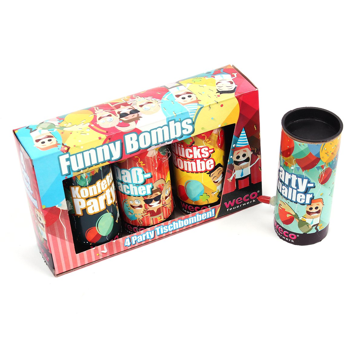 Weco Funny Bombs 4er - Feuerwerksvitrine