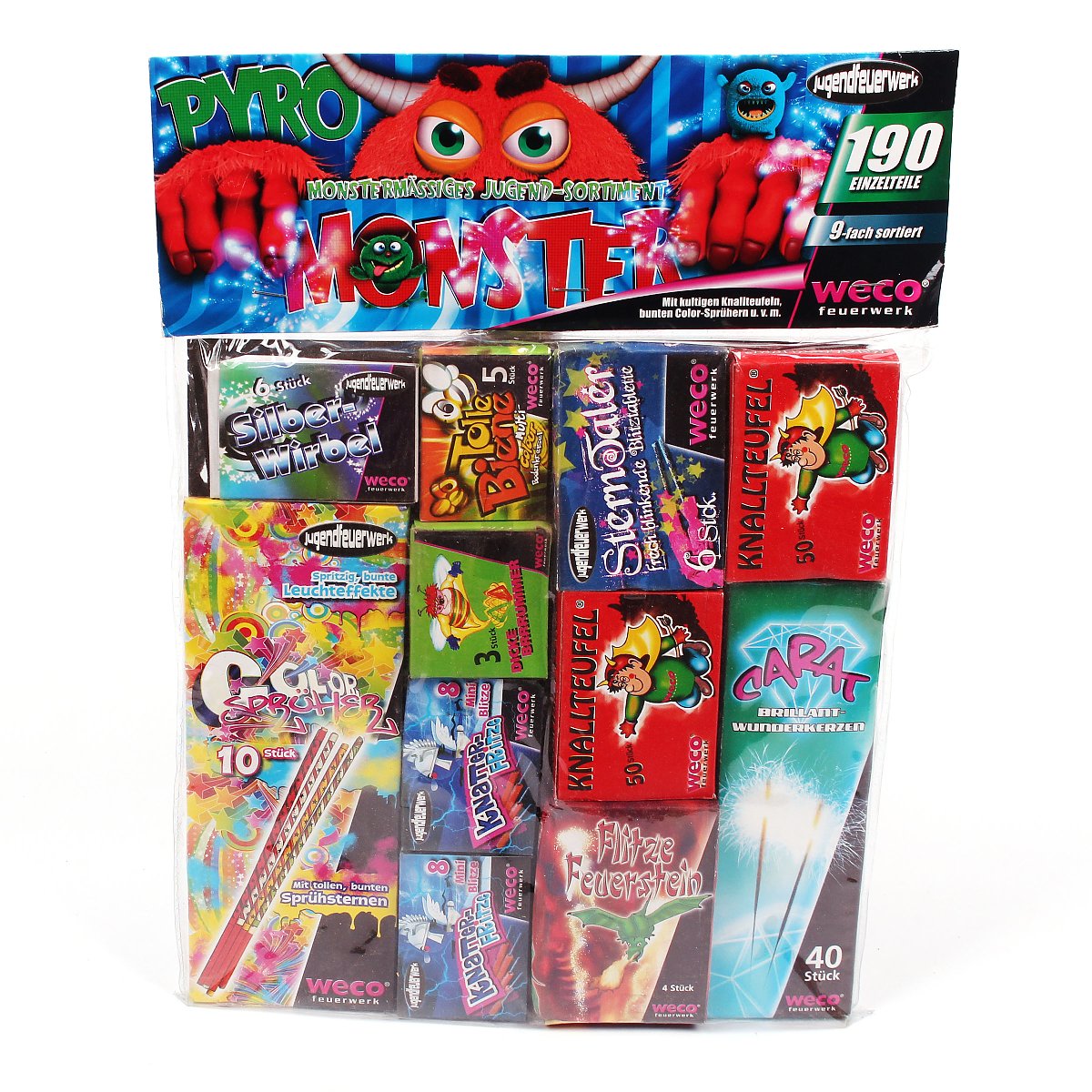 Weco Pyro Monster Jugendsortiment - Feuerwerksvitrine