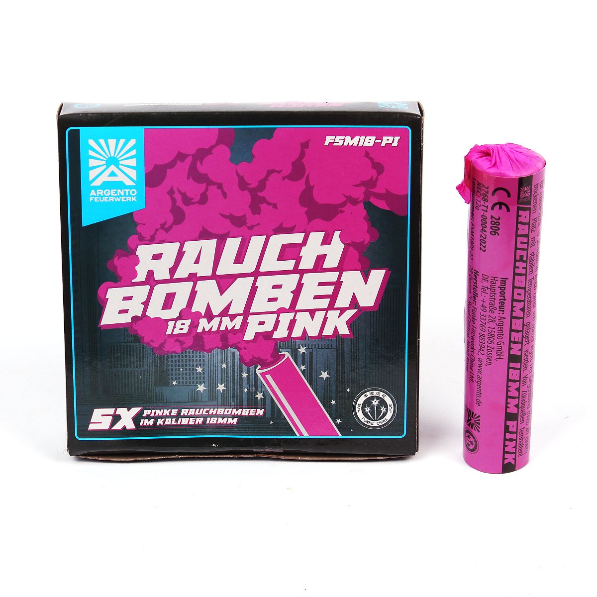 Argento Funke Rauchbomben 5er Pink - Feuerwerksvitrine