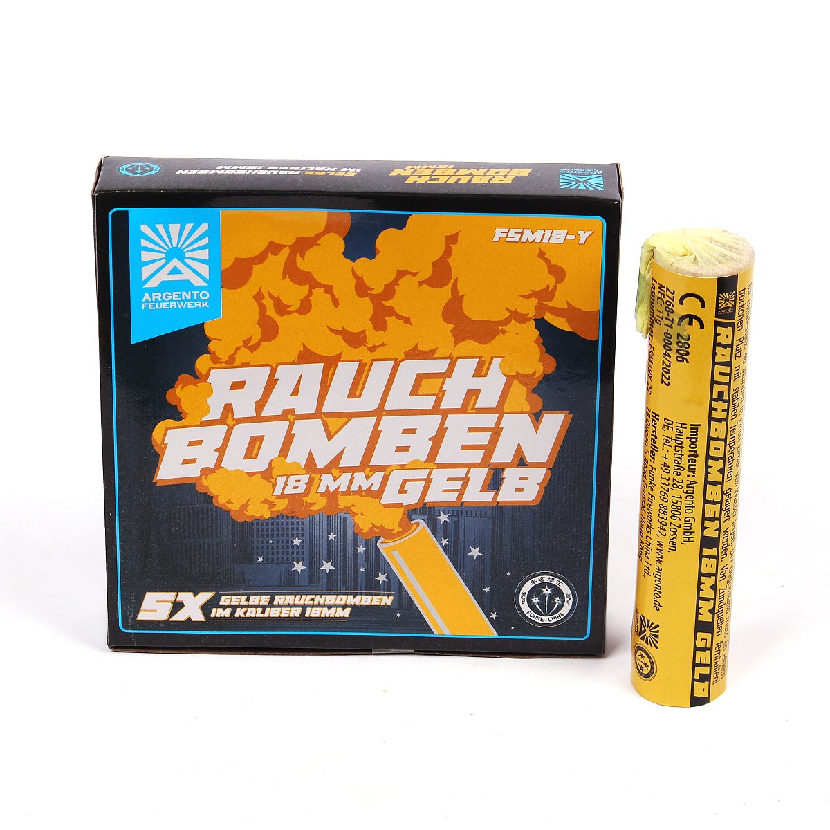 Argento Funke Rauchbomben 5er Gelb - Feuerwerksvitrine
