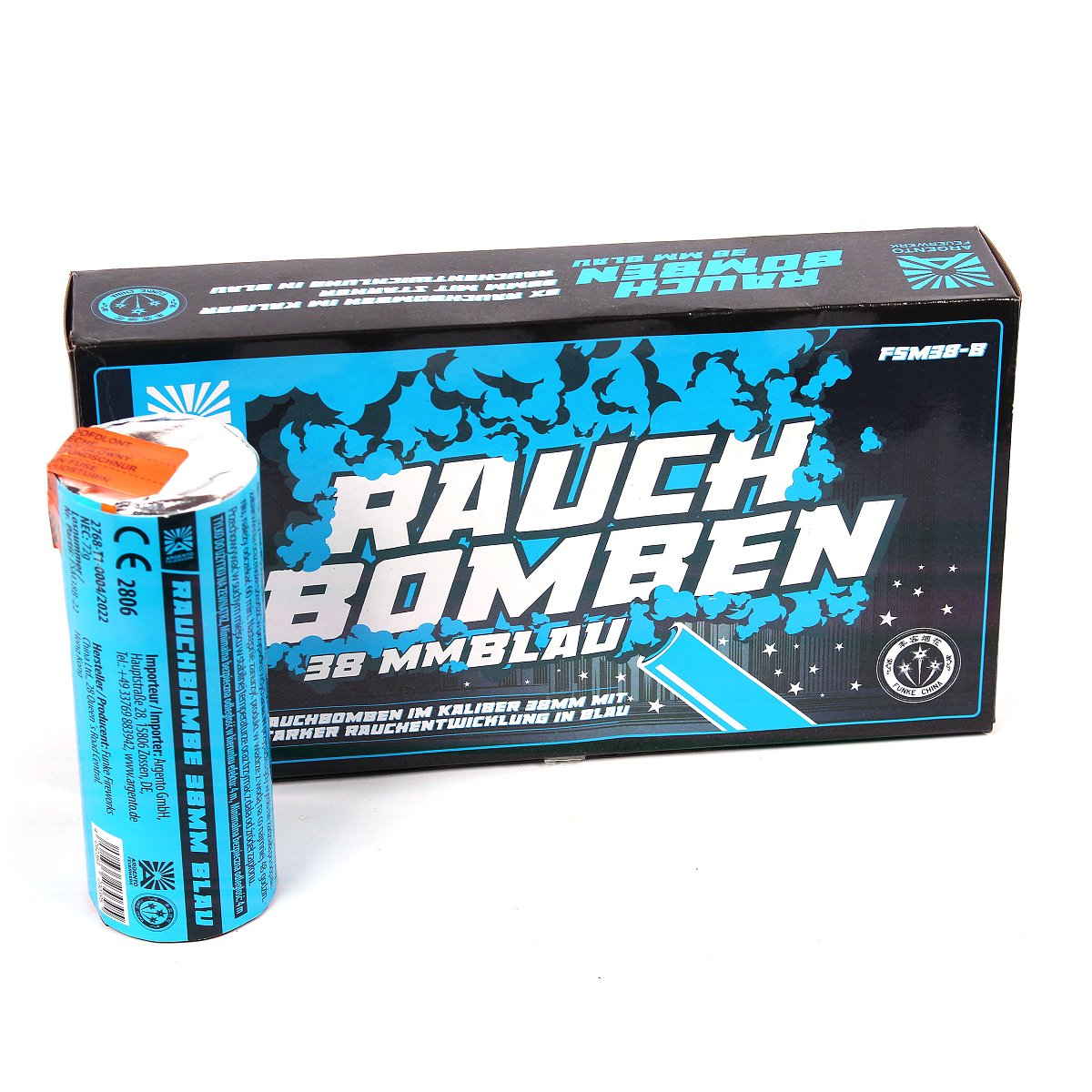 Argento Rauchbomben Kal. 38mm Blau - Feuerwerksvitrine