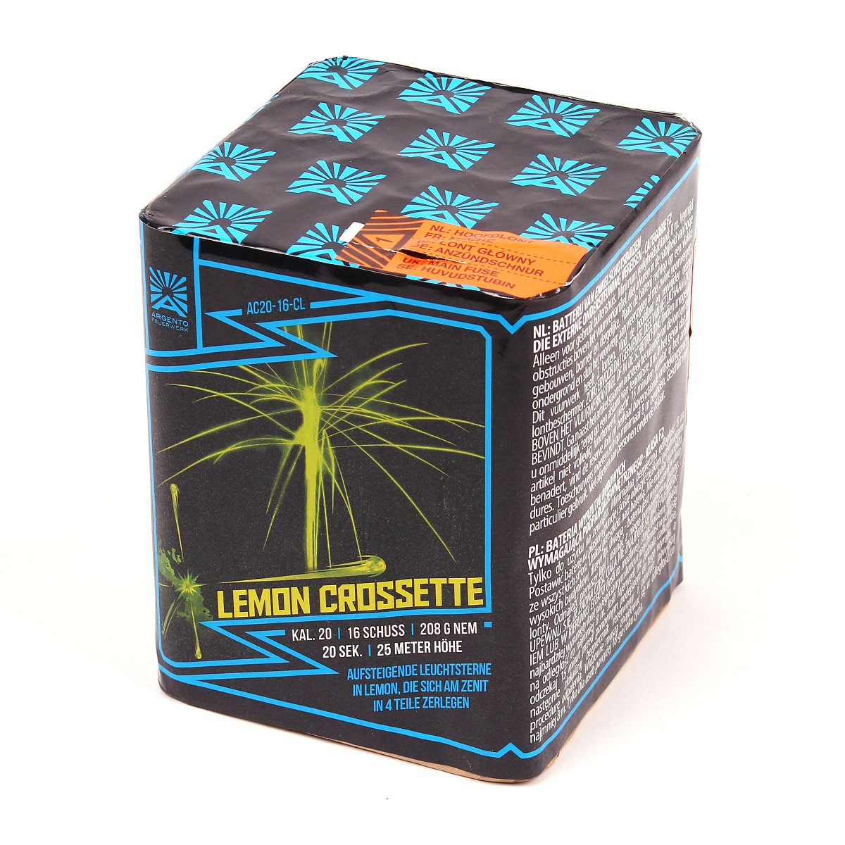 Argento Lemon Crossette Batterie 16 S. - Feuerwerksvitrine
