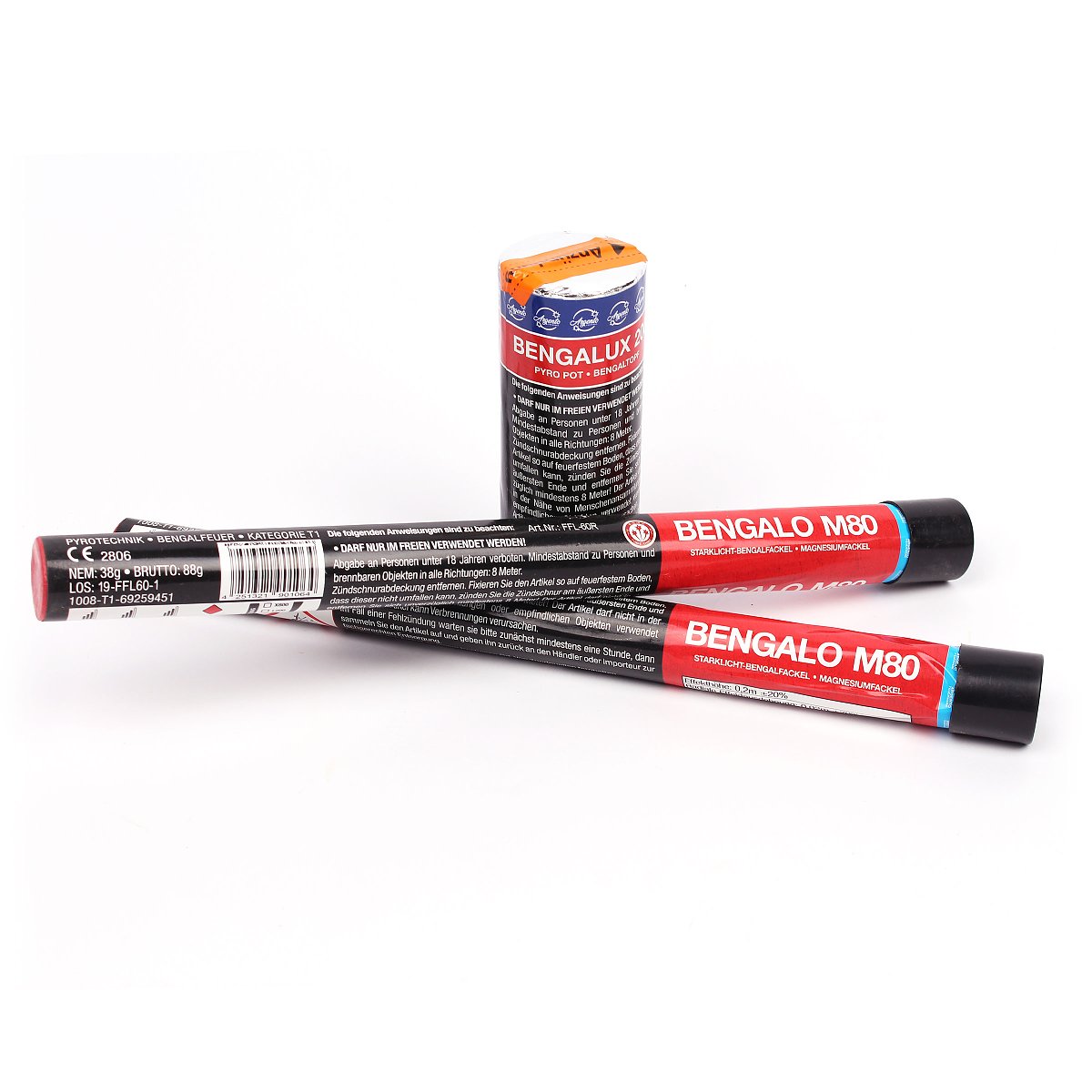 Argento Bengalo M80 rot - Feuerwerksvitrine