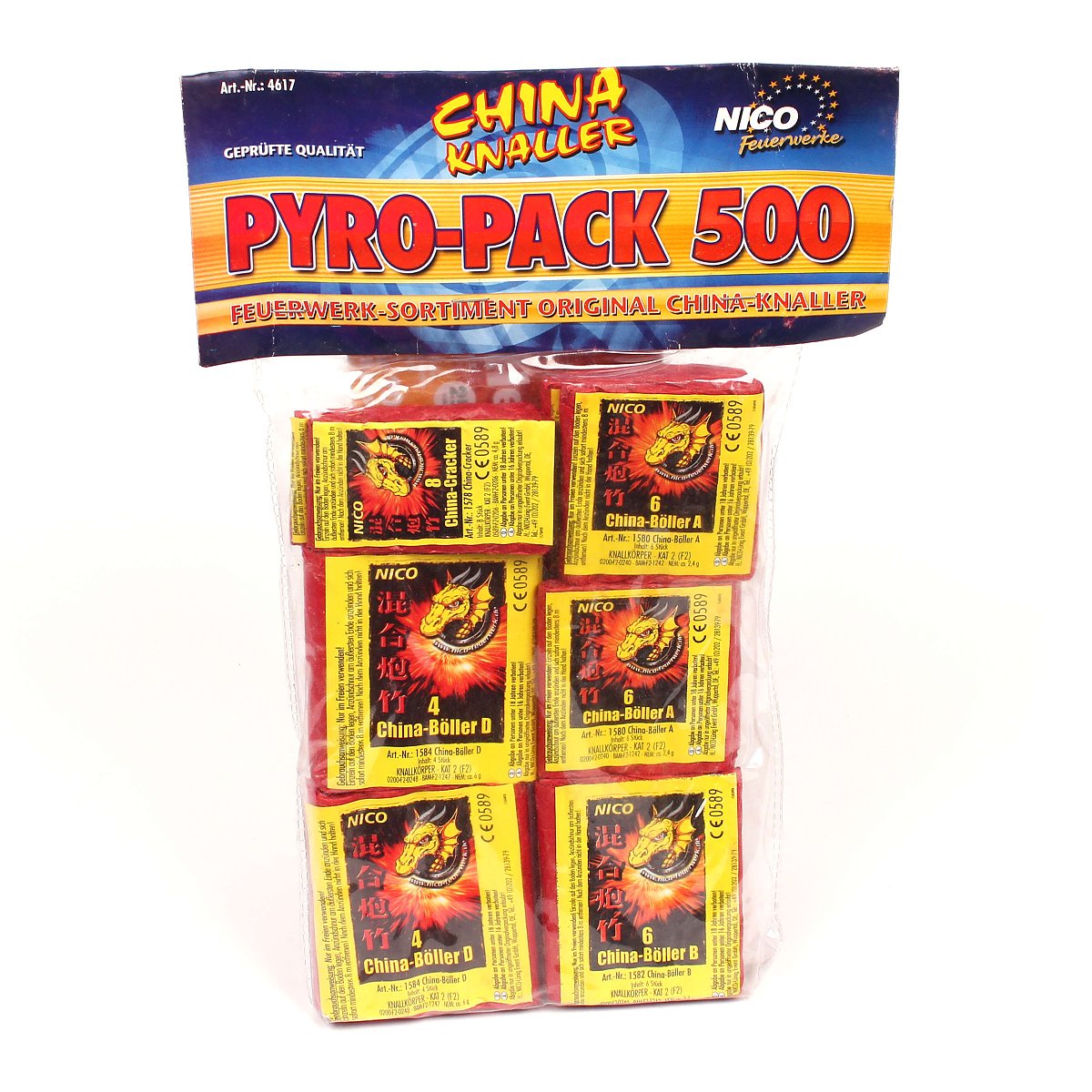 Nico Pyro Pack 500 Dragonserie (letzte) - Feuerwerksvitrine