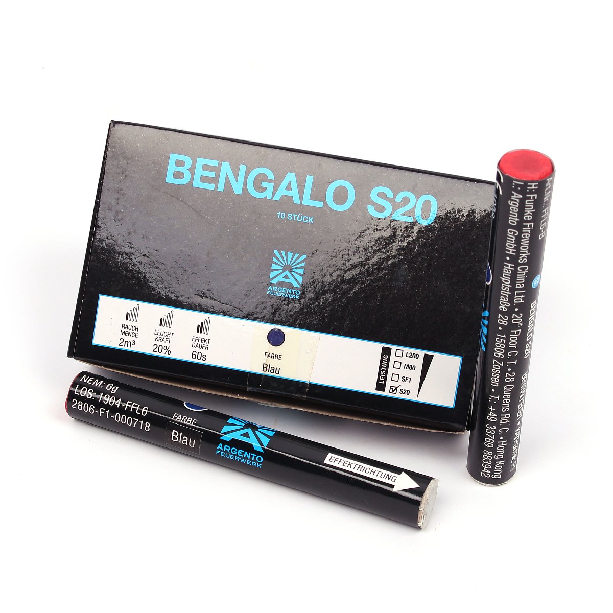 Argento Bengalo S20 Blau - Feuerwerksvitrine