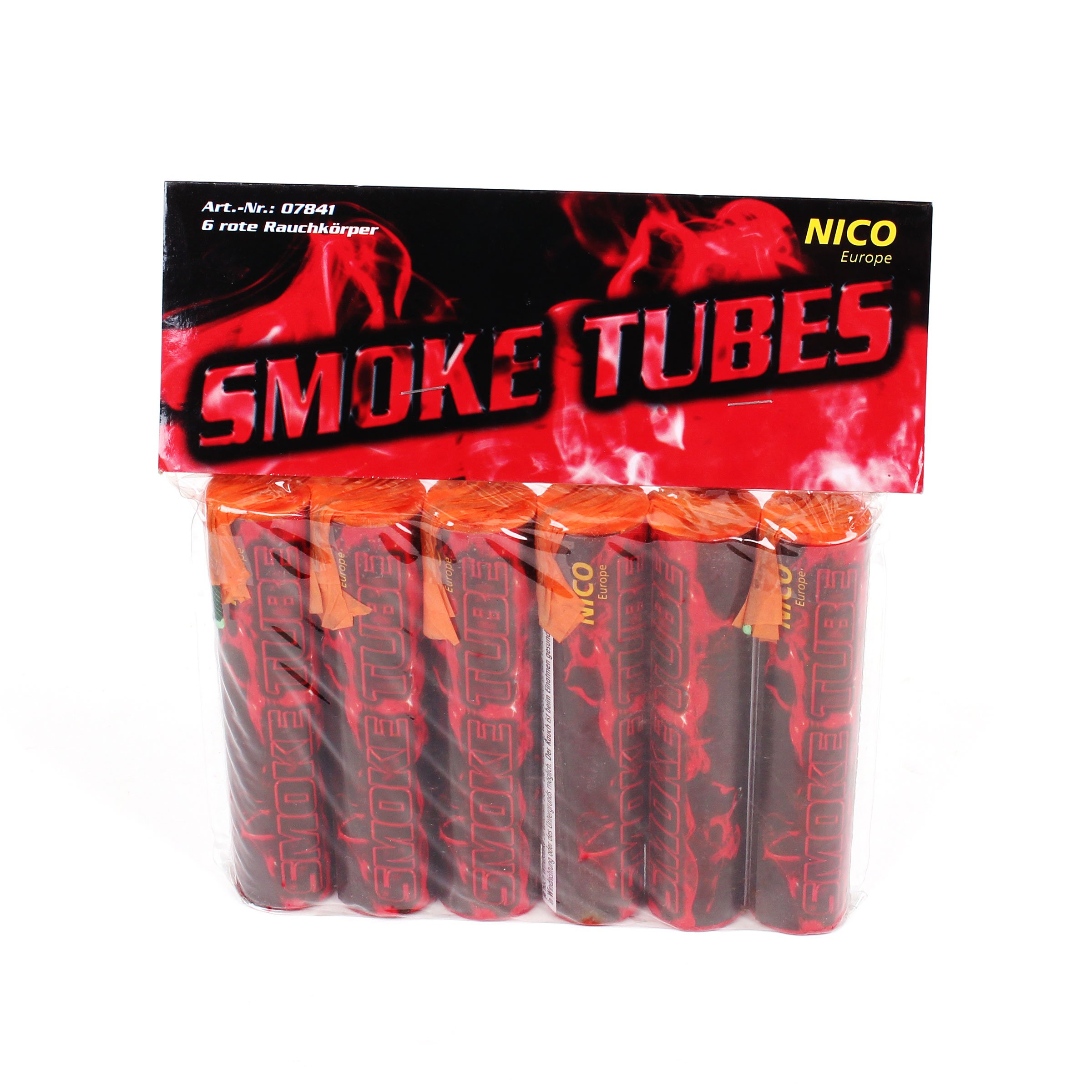 Nico Red Smoke Tubes - Feuerwerksvitrine